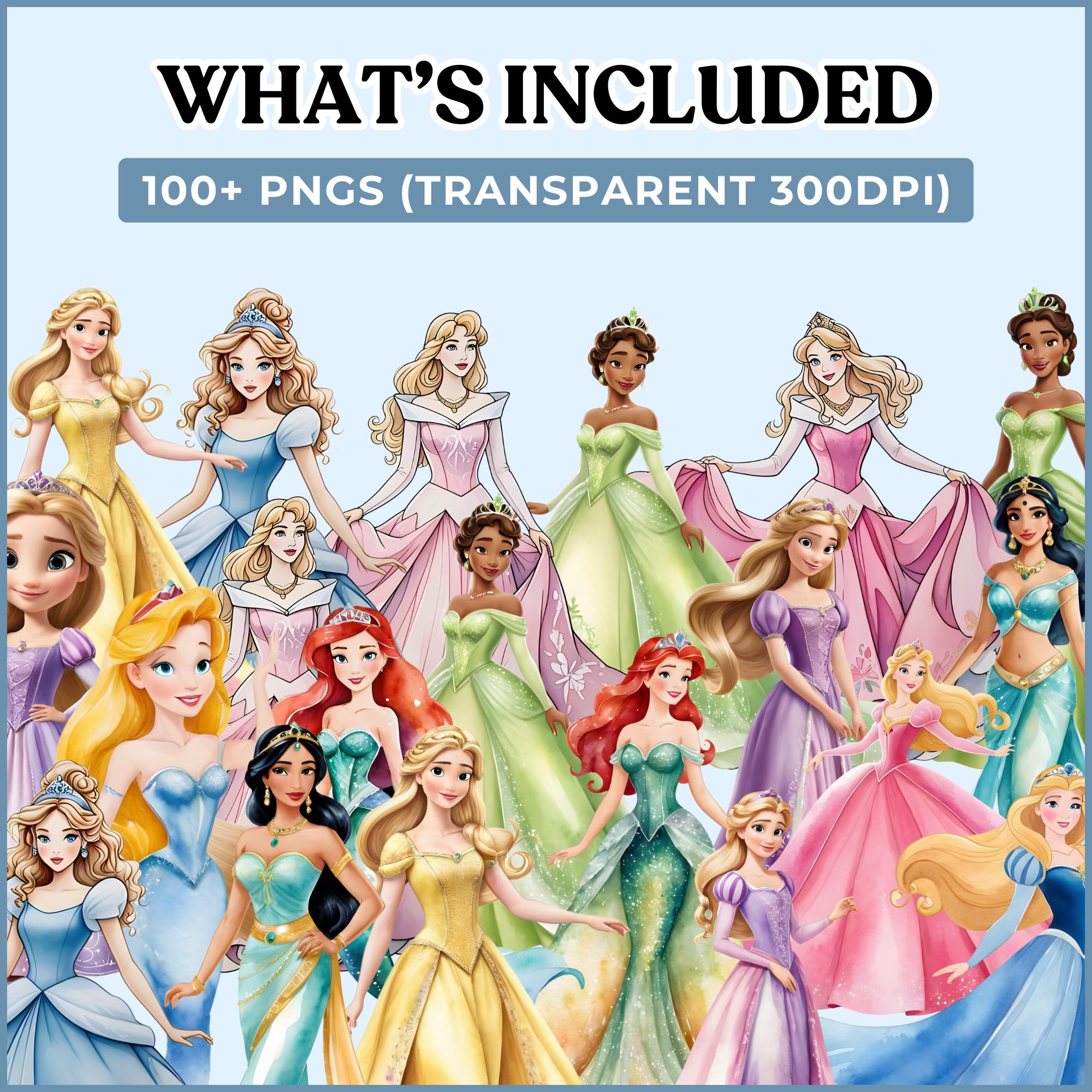 Watercolor Princess Clipart, Unique Hand Drawn Princess Graphics ...