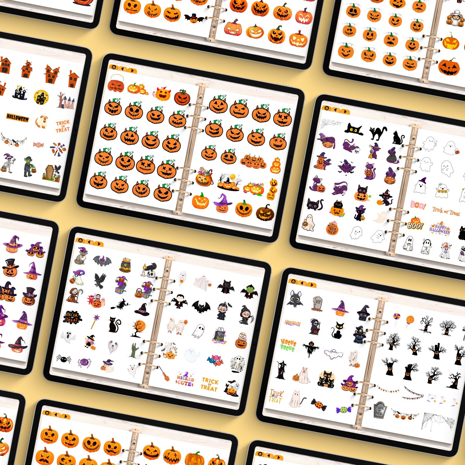 Halloween Digital Stickers Cute Spooky Stickers Halloween - Etsy