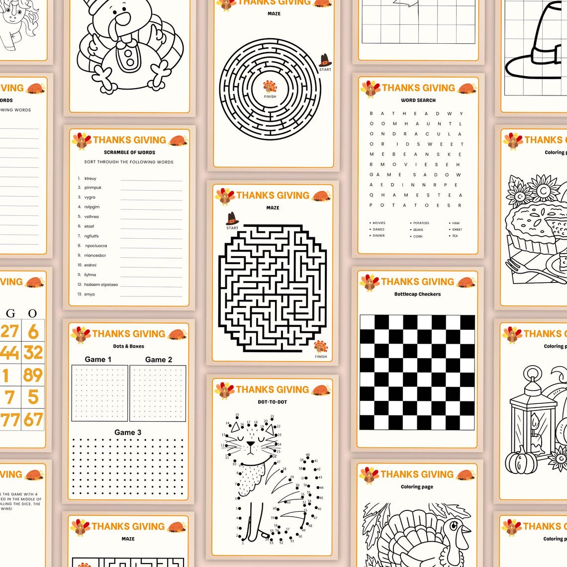 Printable Thanksgiving Game, Family Thanksgiving Game, Dinner Table ...