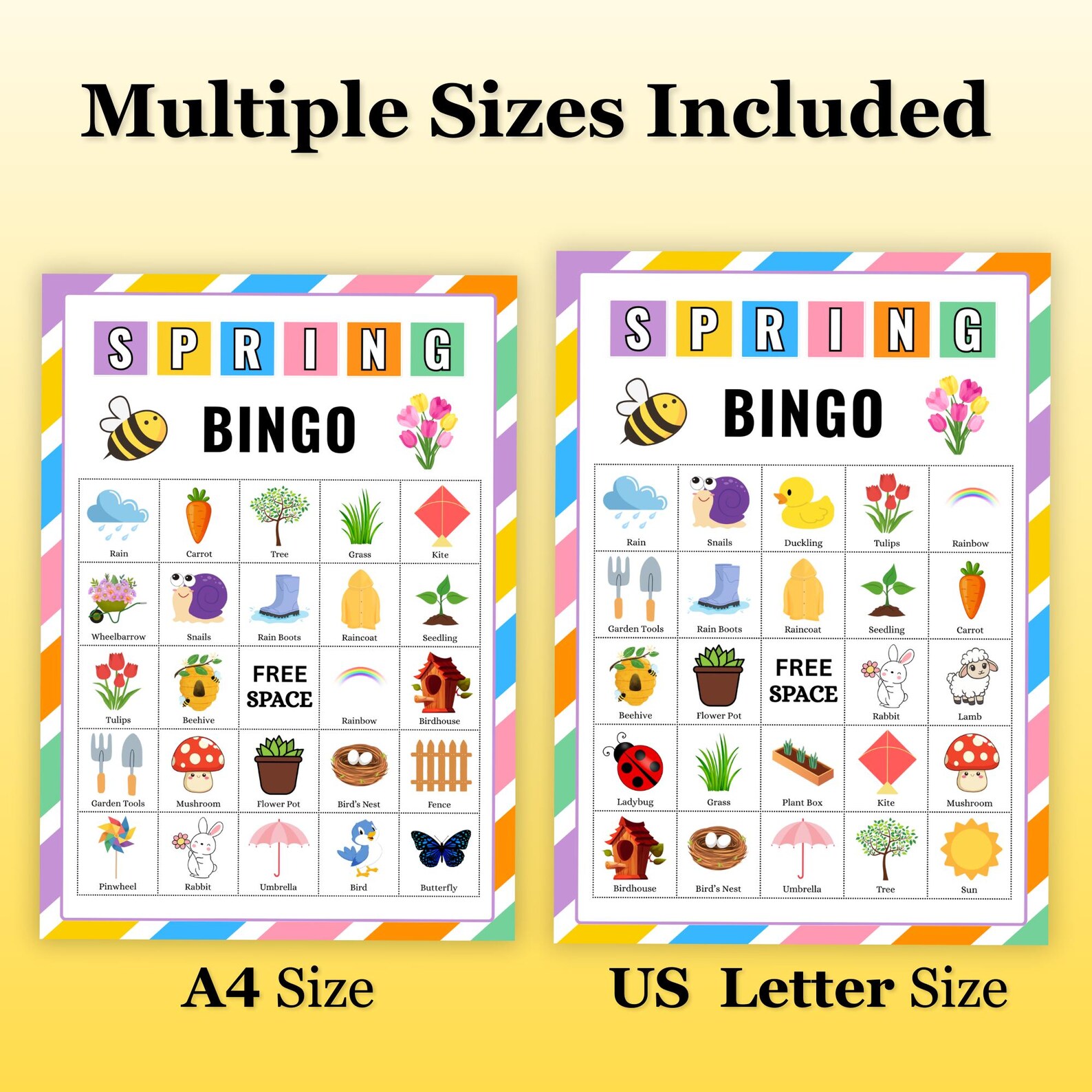 Spring Bingo, 50 Printable Spring Bingo Cards, Spring Party Game ...