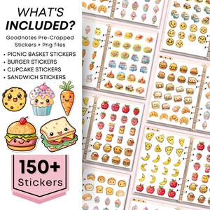 Picnic Digital Stickers Book Goodnotes | Cute Kawaii Planner Stickers ...