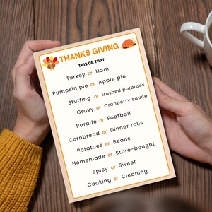 Printable Thanksgiving Game, Family Thanksgiving Game, Dinner Table ...