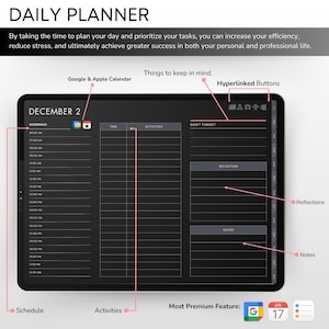 Dark Mode All-in-one Digital Planner 2024, 2025, 2026, Digital Planner ...