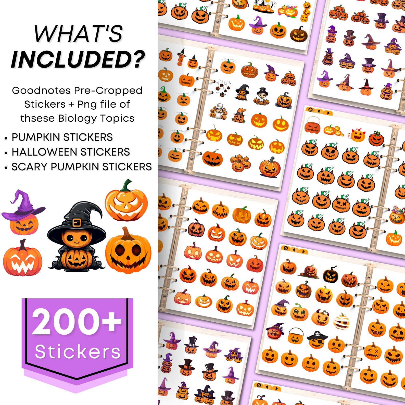Halloween Digital Stickers Cute Spooky Stickers Halloween - Etsy
