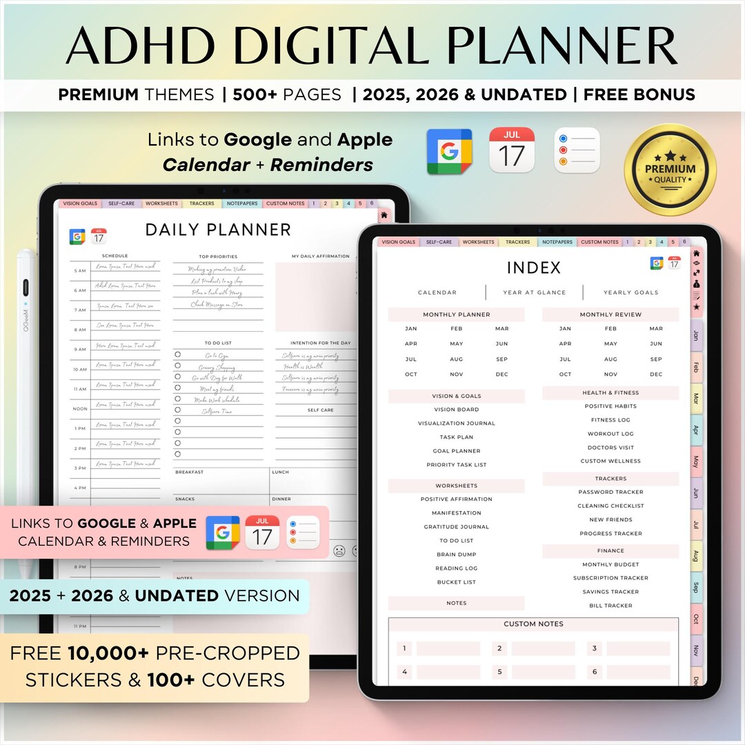 All-in-one Digital Planner 2024, 2025, 2026, Digital Planner, Digital ...