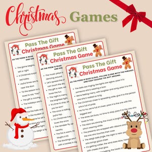 Christmas Pass the Gift Game Printable, Office Christmas Party Games ...