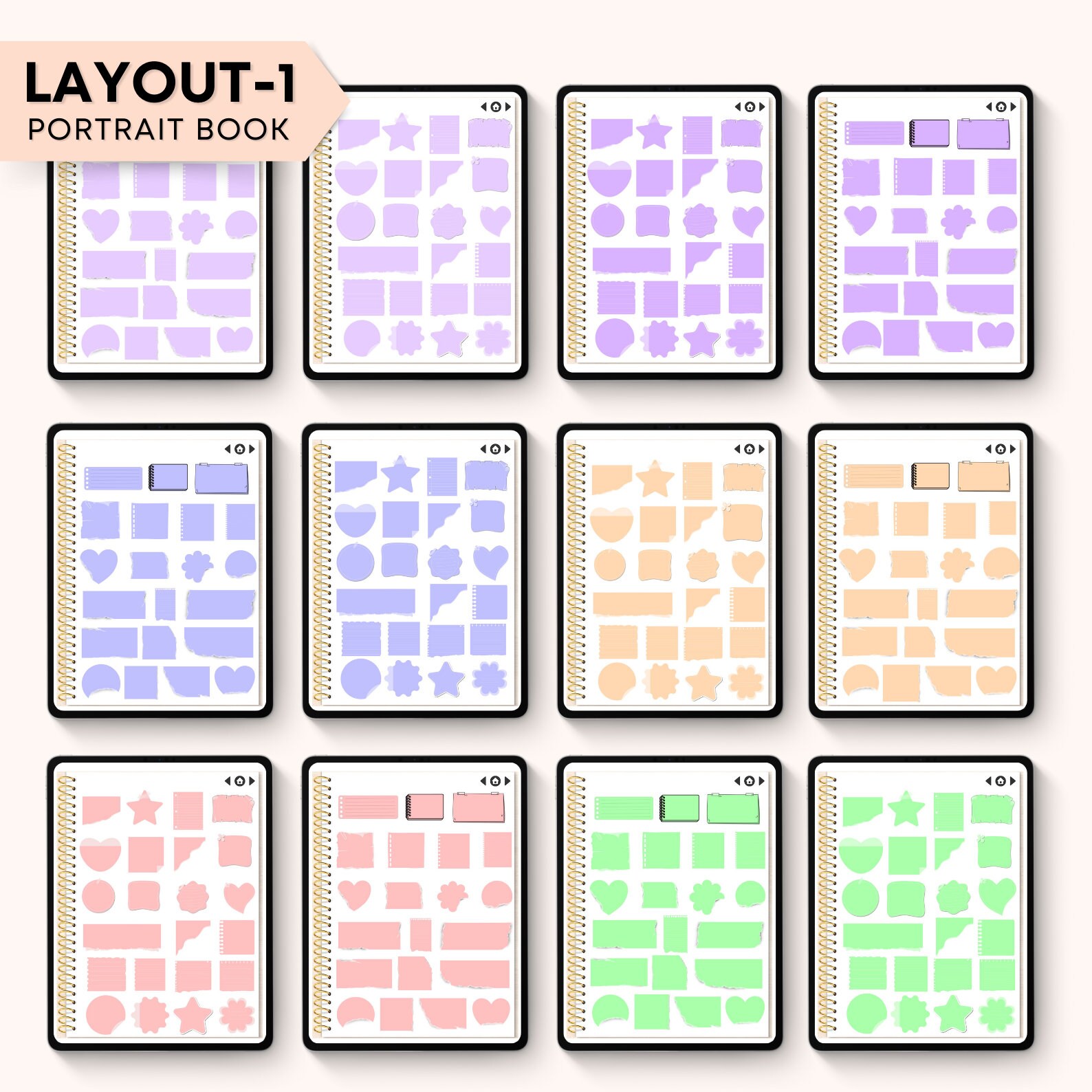 Rainbow Digital Planner Stickers, Student Digital Sticky Notes for iPad ...