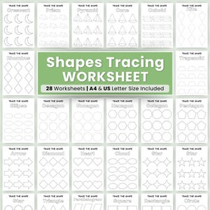 Preschool Shape Tracing, Basic Shape Tracing, Shape Tracing Worksheets ...
