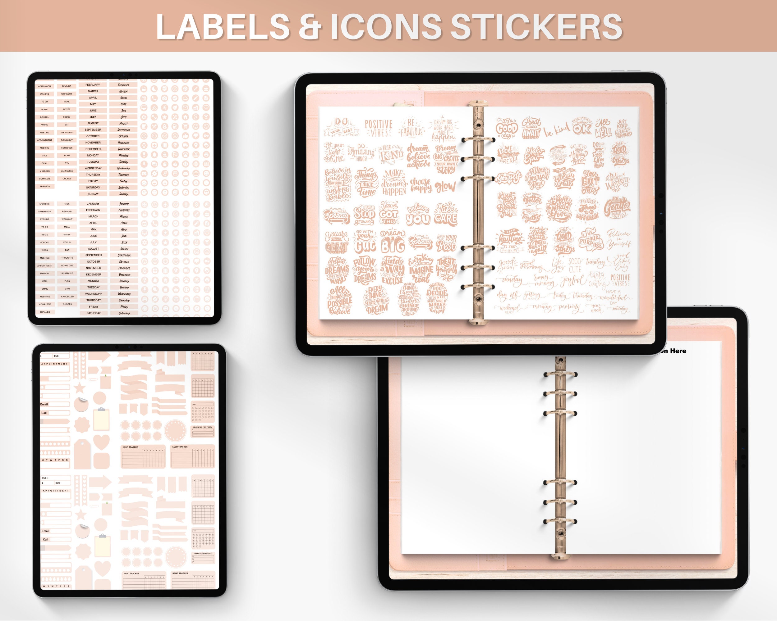 Libro diario de pegatinas digitales para Goodnotes, archivos PNG de ...