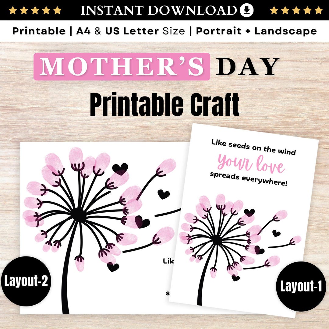 Mother's Day Flower Printable | Kids' Handprint Keepsake | Teacher and ...