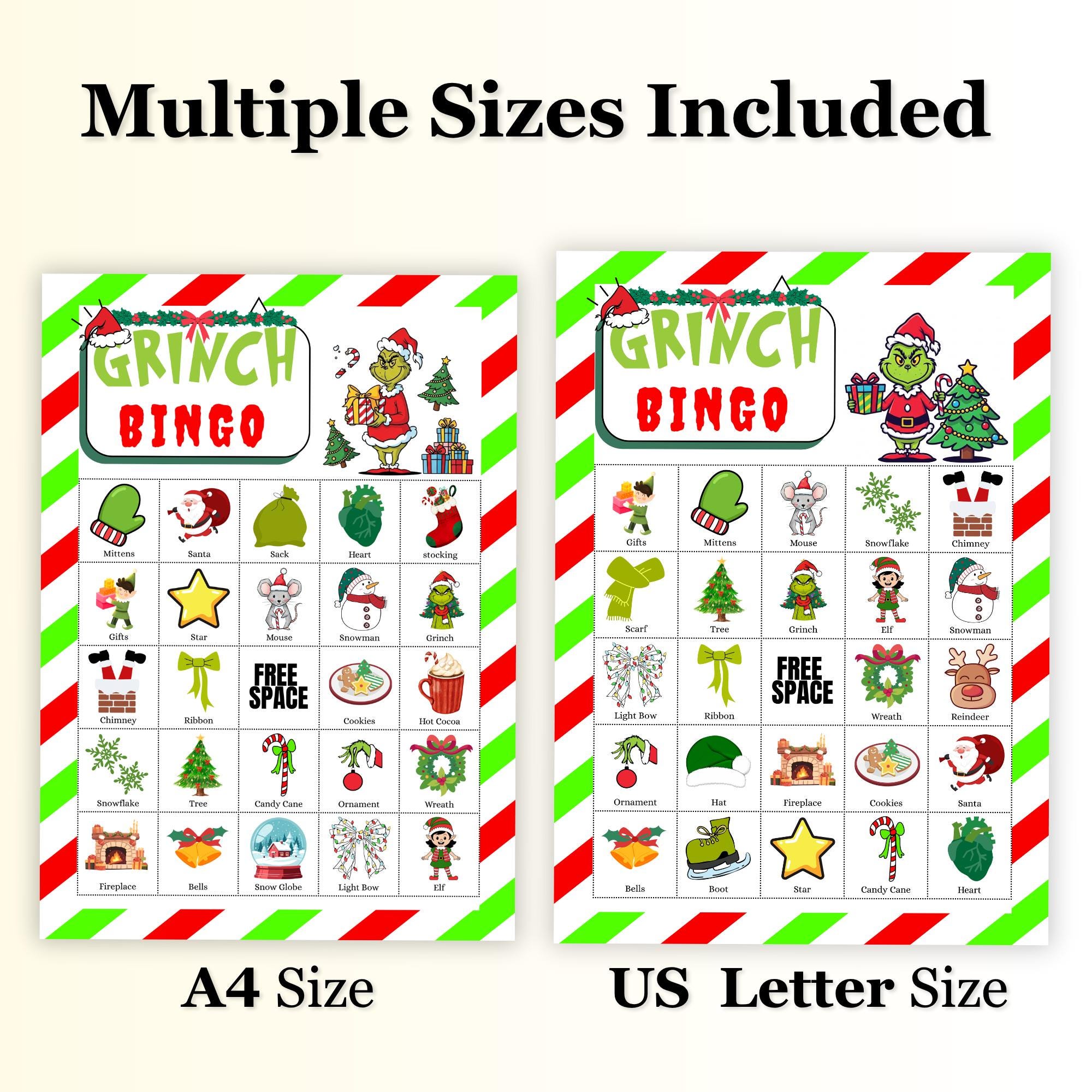 Grinch Bingo, Grinch Christmas Games Bundle, Printable Digital Game ...