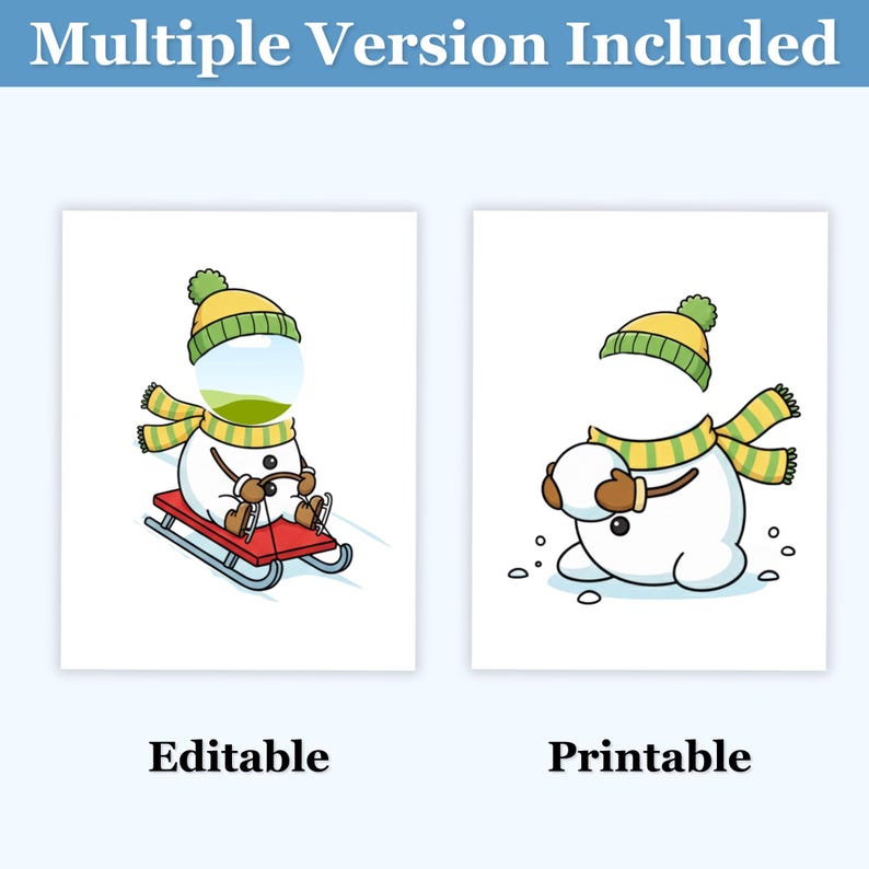 Snowmen Add Your Own Face Bundle, Snowmen Blank Face Template, Snowmen ...
