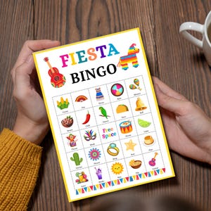 Fiesta Bingo, 30 Printable Fiesta Bingo Cards, Fiesta Activity for Kids ...
