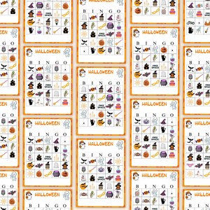 Halloween Bingo, 70 Halloween Bingo Cards, Halloween Games, Kids ...