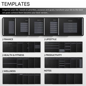 Dark Mode All-in-one Digital Planner 2024, 2025, 2026, Digital Planner ...