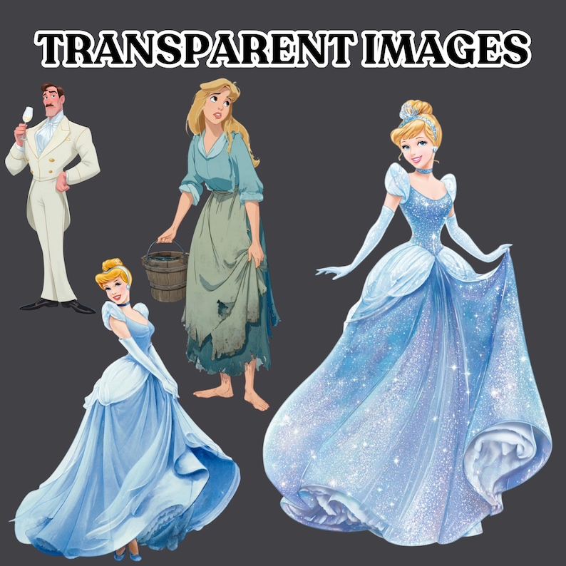 Cinderella Clipart Bundle | 320+ Fairytale Princess Pngs | Digital ...