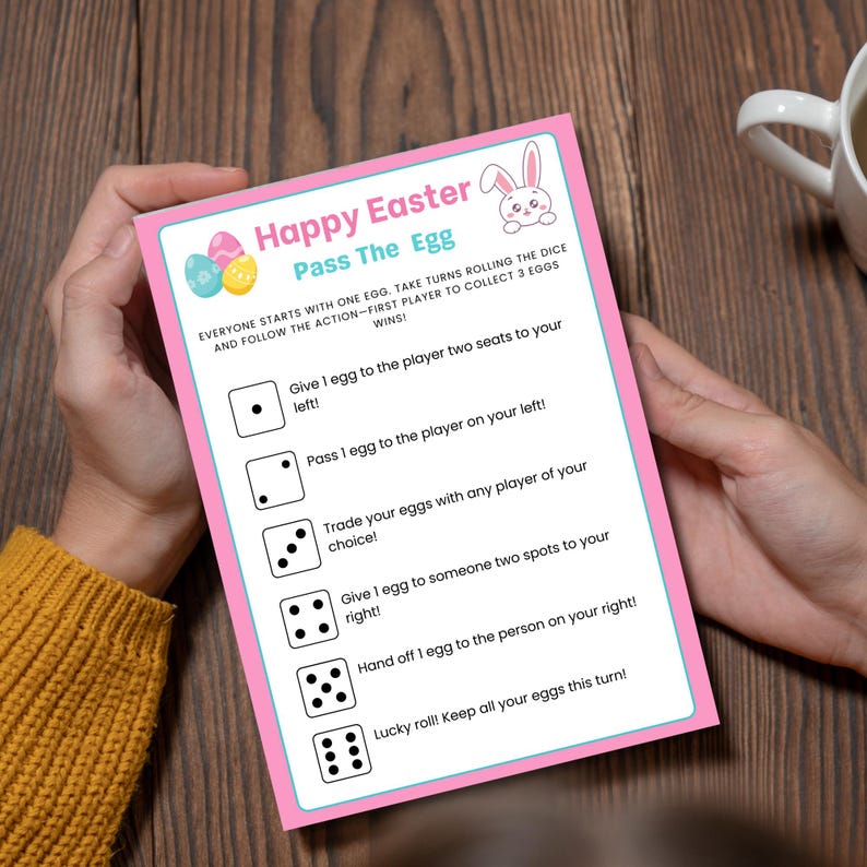 Easter Pass the Egg | Easter Dice Game | Left-right Easter Game ...