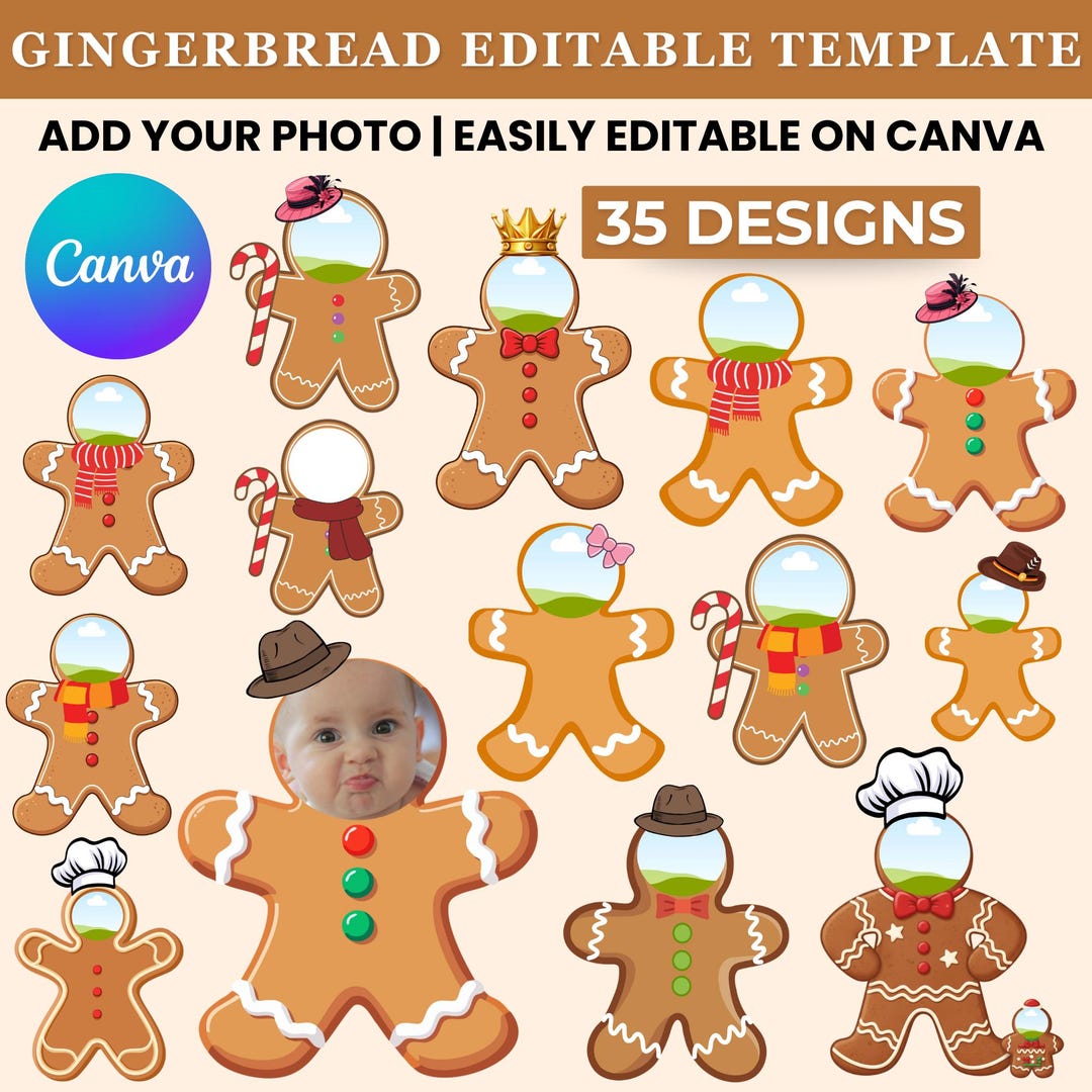 Add Your Own Photo, Gingerbread Costume Photo Frames, Photo Banner Face ...