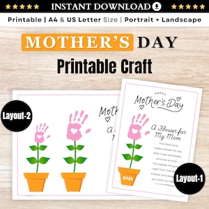 Mother's Day Handprint Craft for Kids | Gift for Mom | Flower Poem ...