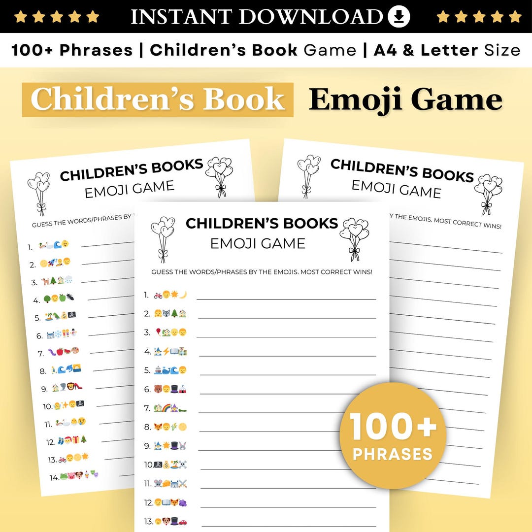 Children's Book Emoji Game, Emoji Children's Book Game, Baby Book Emoji ...
