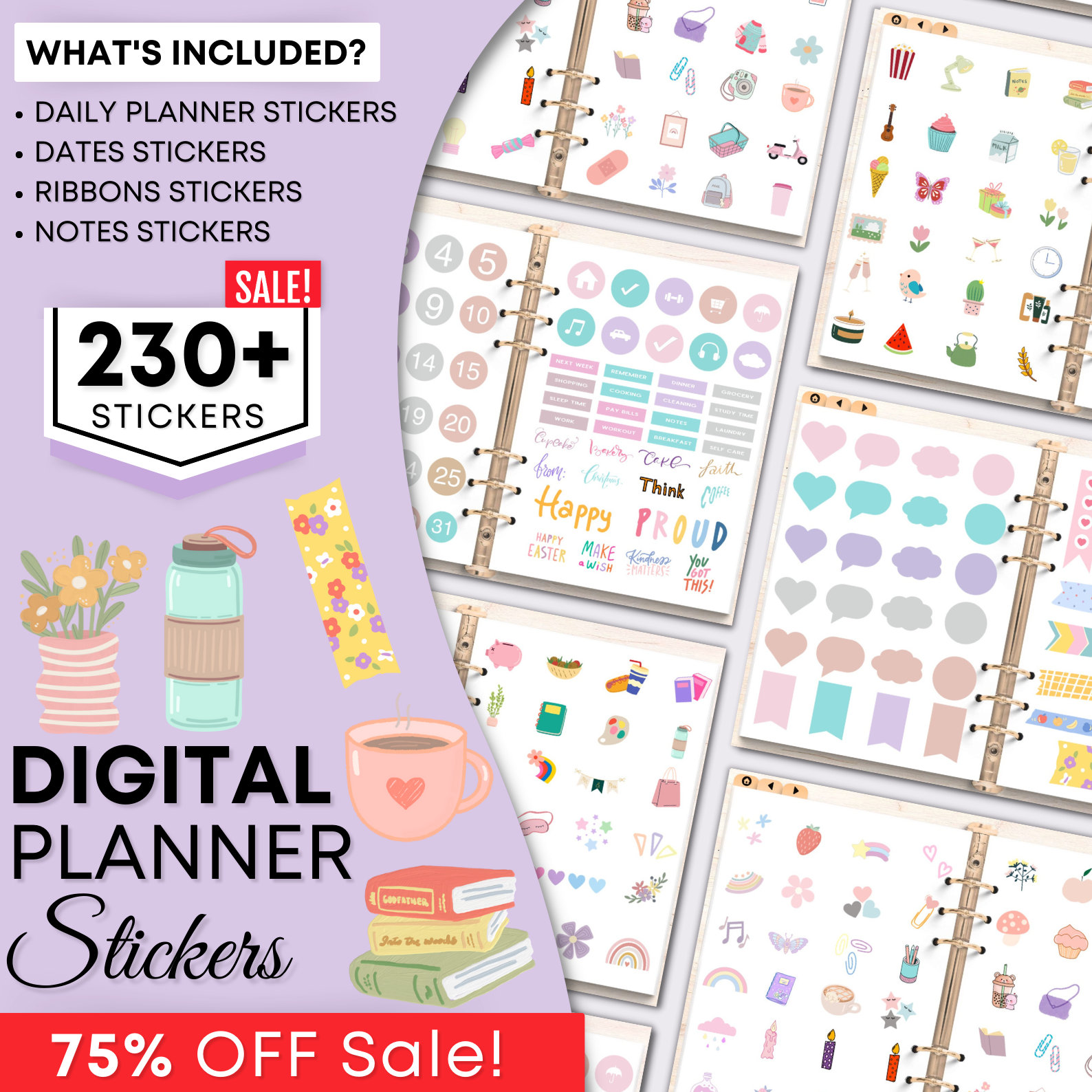Digital Stickers , Digital Planner Stickers , STICKER BOOK for ...