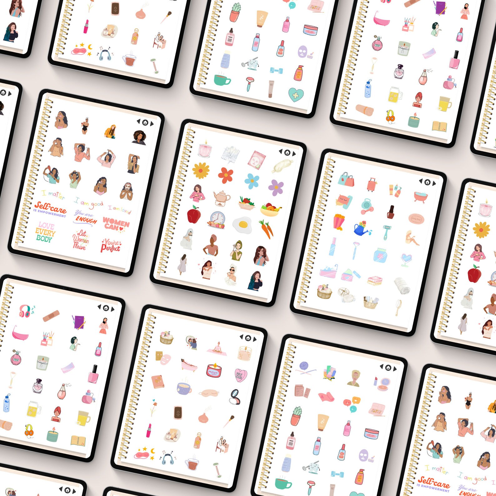 Self Care Digital Stickers Book for Goodnotes, PNG Files of Digital ...