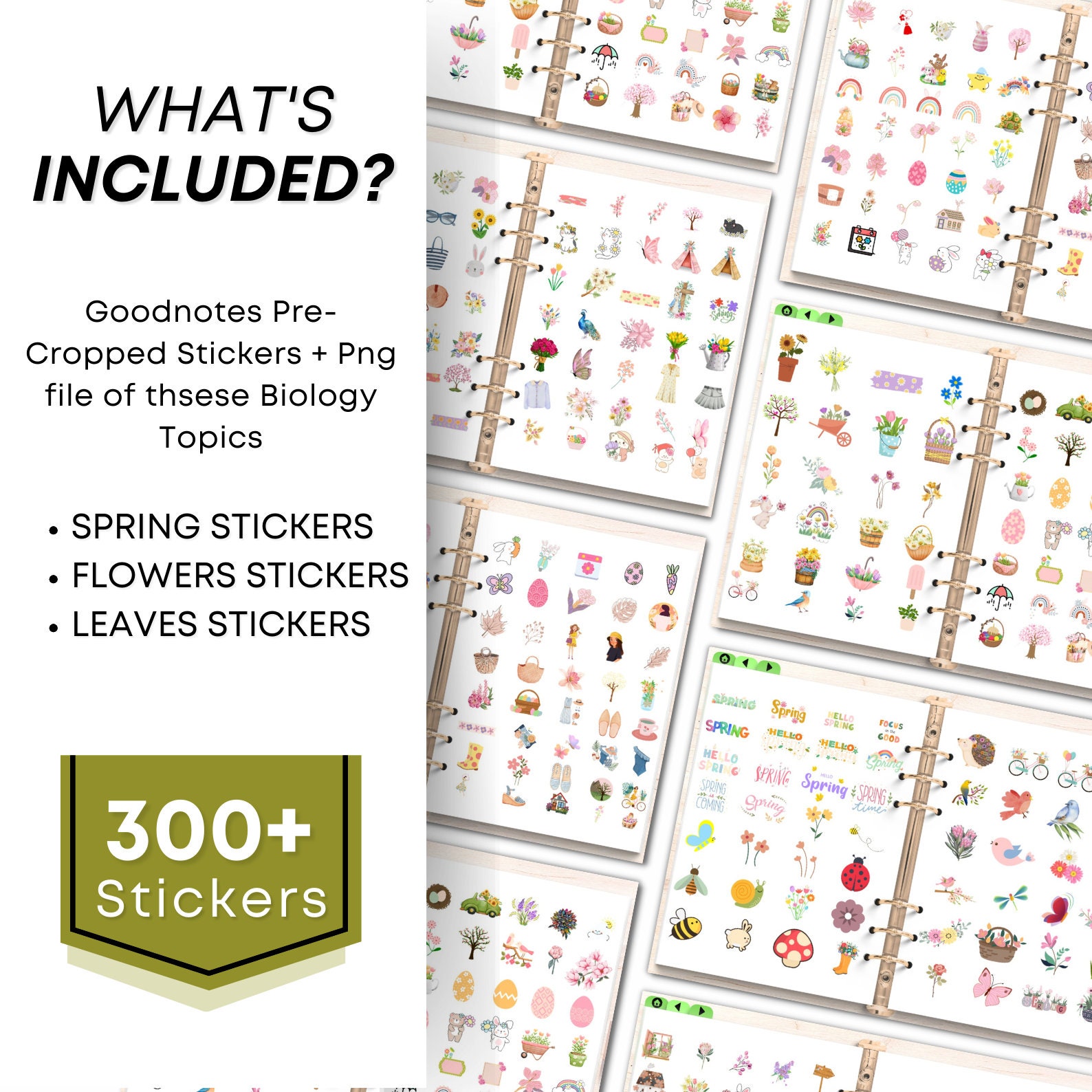 STICKERS DIGITALES de la temporada de primavera, pegatinas GoodNotes ...