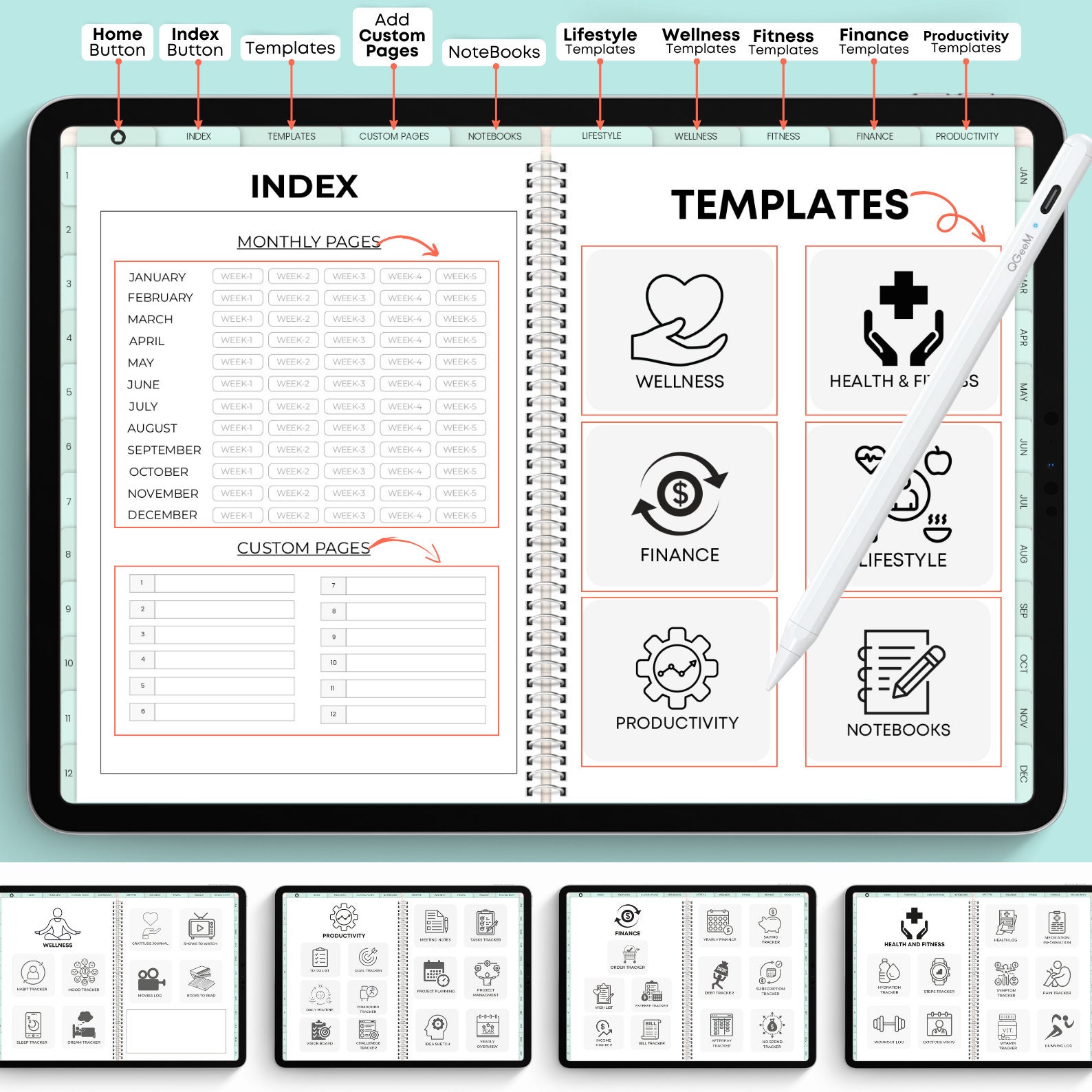 Digital Planner 2023 2024 Undated Digital Planners Goodnotes Planner ...