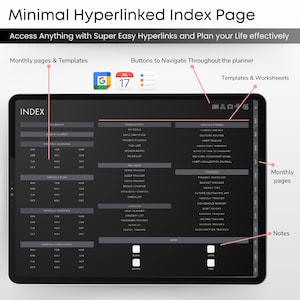 Dark Mode All-in-one Digital Planner 2024, 2025, 2026, Digital Planner ...