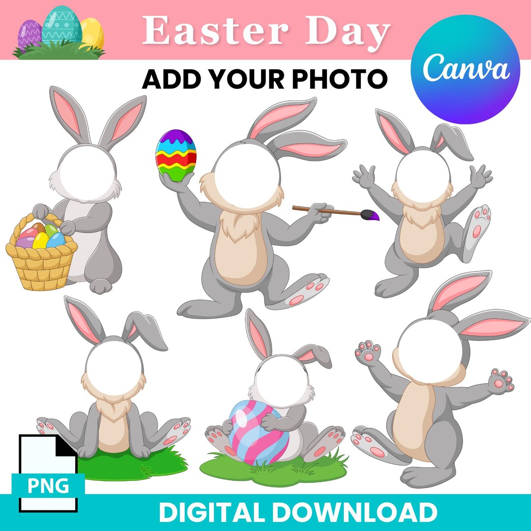 Easter Bunny Faceless Add Your Own Photo Picture | PNG Easter Bunny Boy ...