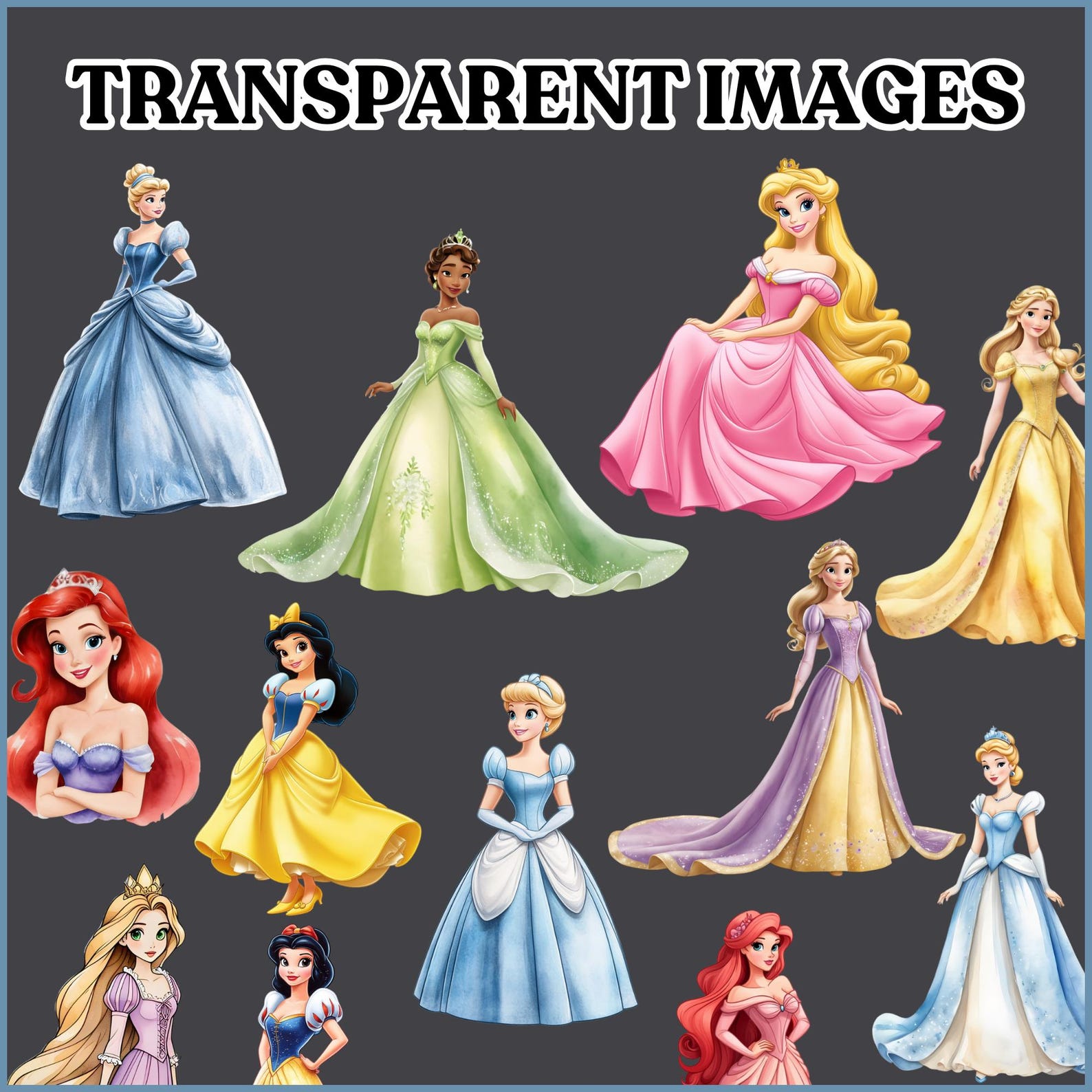 Watercolor Princess Clipart, Unique Hand Drawn Princess Graphics ...