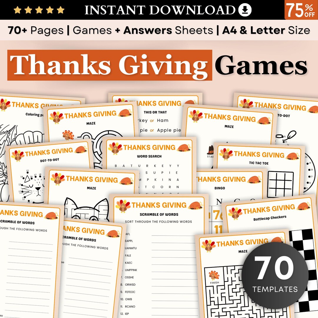 Printable Thanksgiving Game, Family Thanksgiving Game, Dinner Table ...