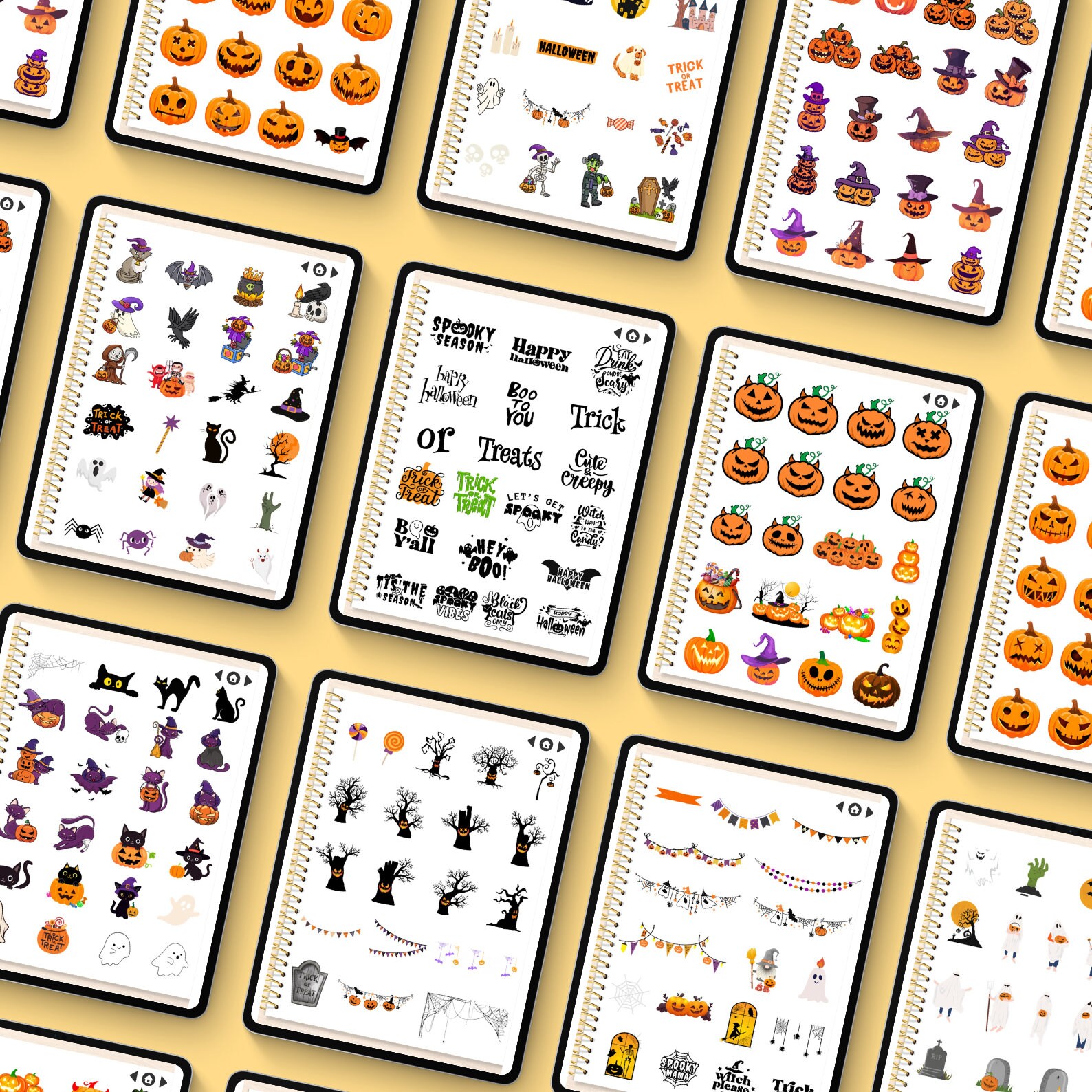 Halloween Digital Stickers Cute Spooky Stickers Halloween - Etsy