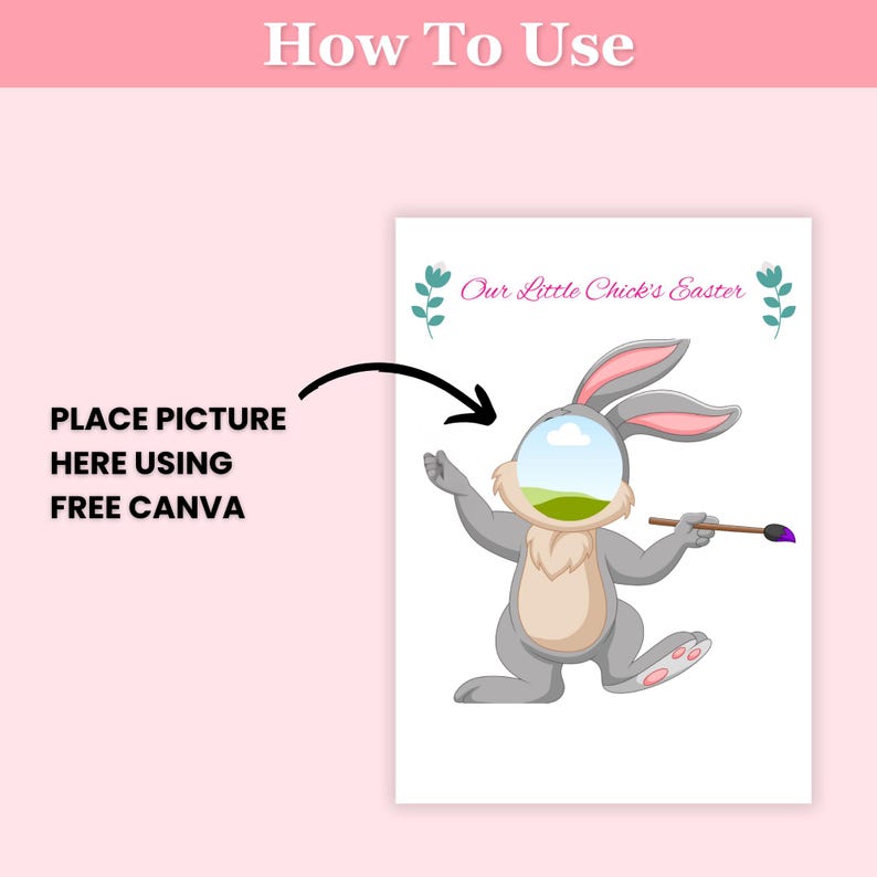 Easter Face Cutout Clipart | Add Your Own Photo | PNG & Canva Files ...