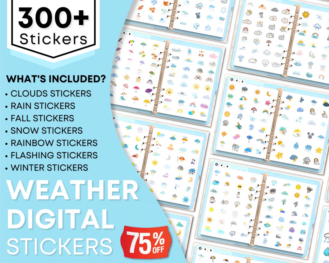 Weather Digital Stickers Weather Stickers Digital Planner - Etsy