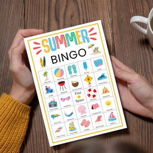 Summer Bingo Cards Printable, Beach Bingo Game for Kids, Vacation ...
