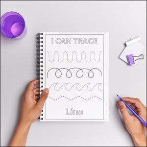 Preschool Lined Tracing Worksheets Bundle, Line Trace Page Printable ...