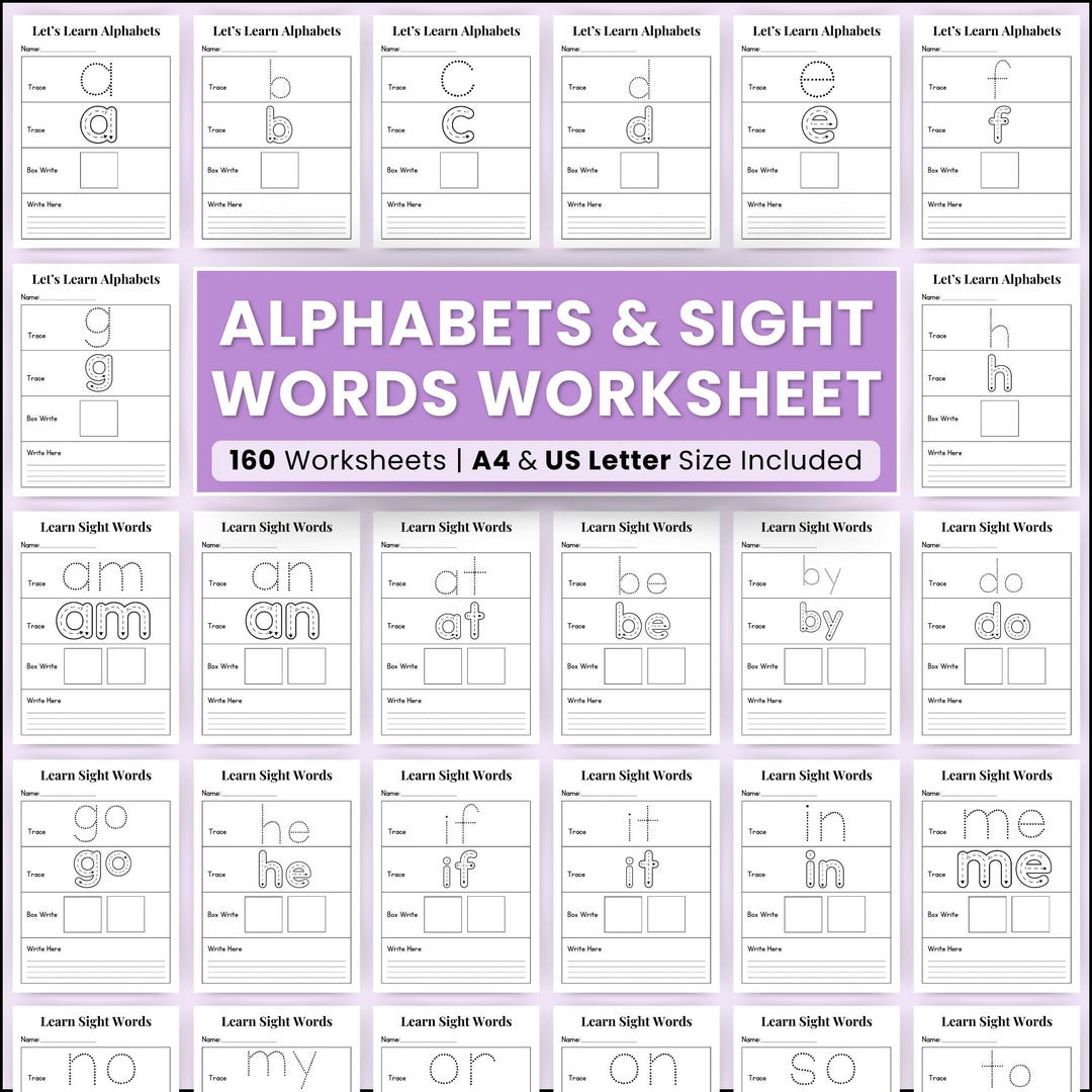 160 Printable Sight Words Worksheets, Fry First Hundred Sight Word Work ...