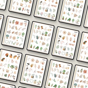 Boho Botanical Digital Stickers for Goodnotes, Daily Digital Sticker ...