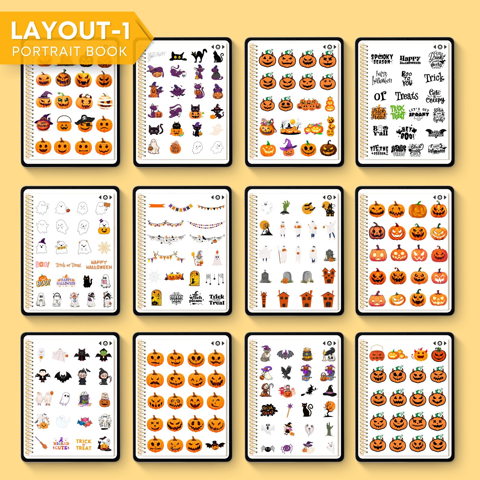 Halloween Digital Stickers Cute Spooky Stickers Halloween - Etsy