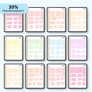 Transparent Digital Planner Stickers, Student Digital Sticky Notes for ...