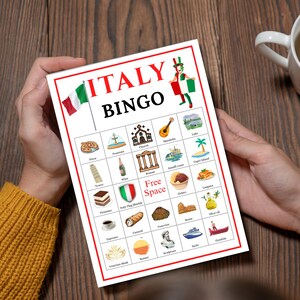 Italy Travel Bingo – 50 Italian Bingo Cards, Travel Game, Italy ...