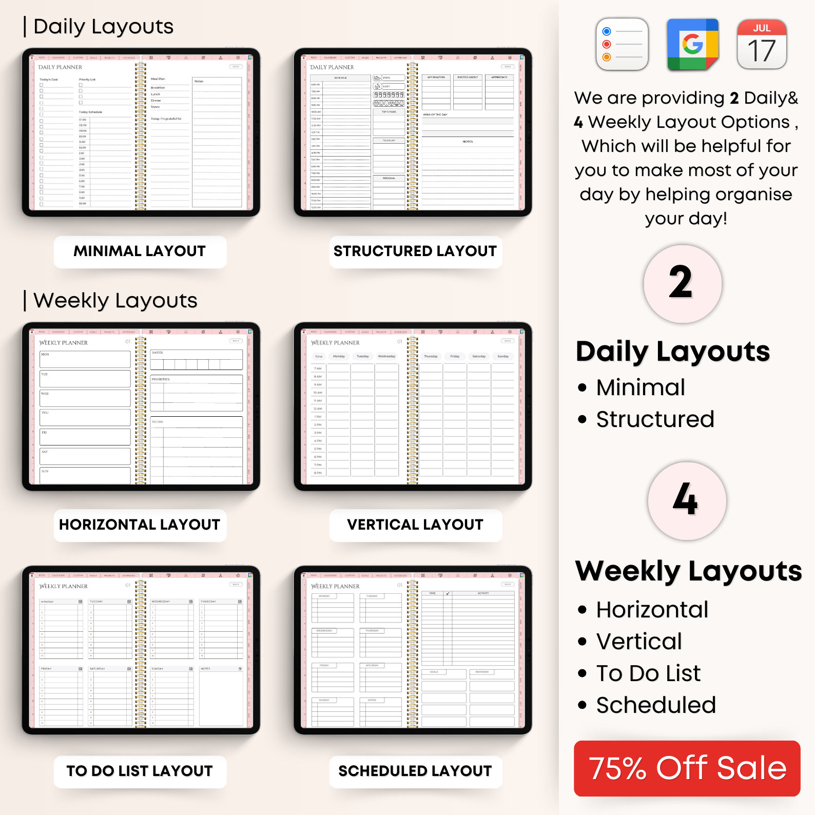 All-in-one Digital Planner 2024, 2025, 2026, Undated Digital Planner ...