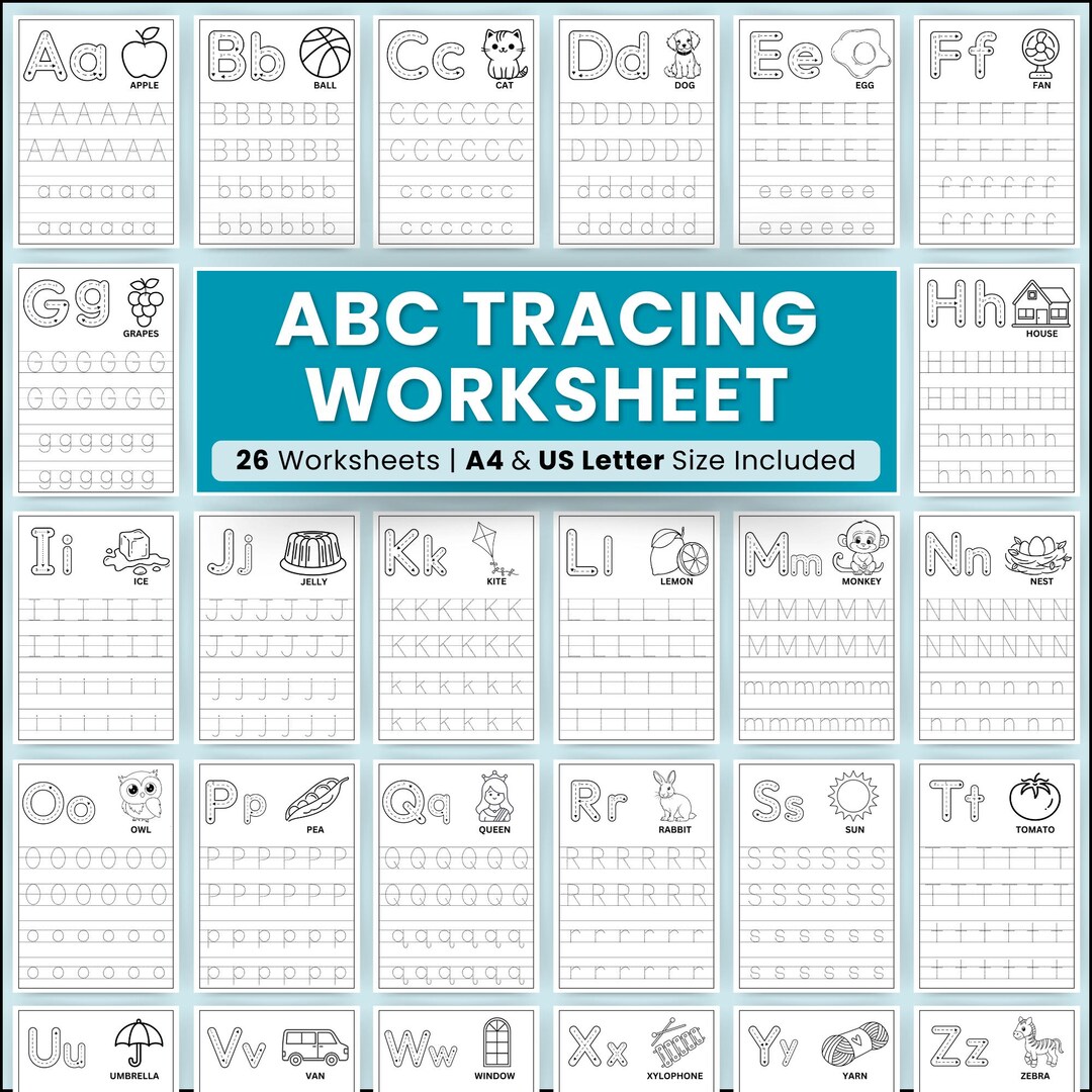 Uppercase Lowercase Alphabet Tracing Worksheets | Printable Preschool ...