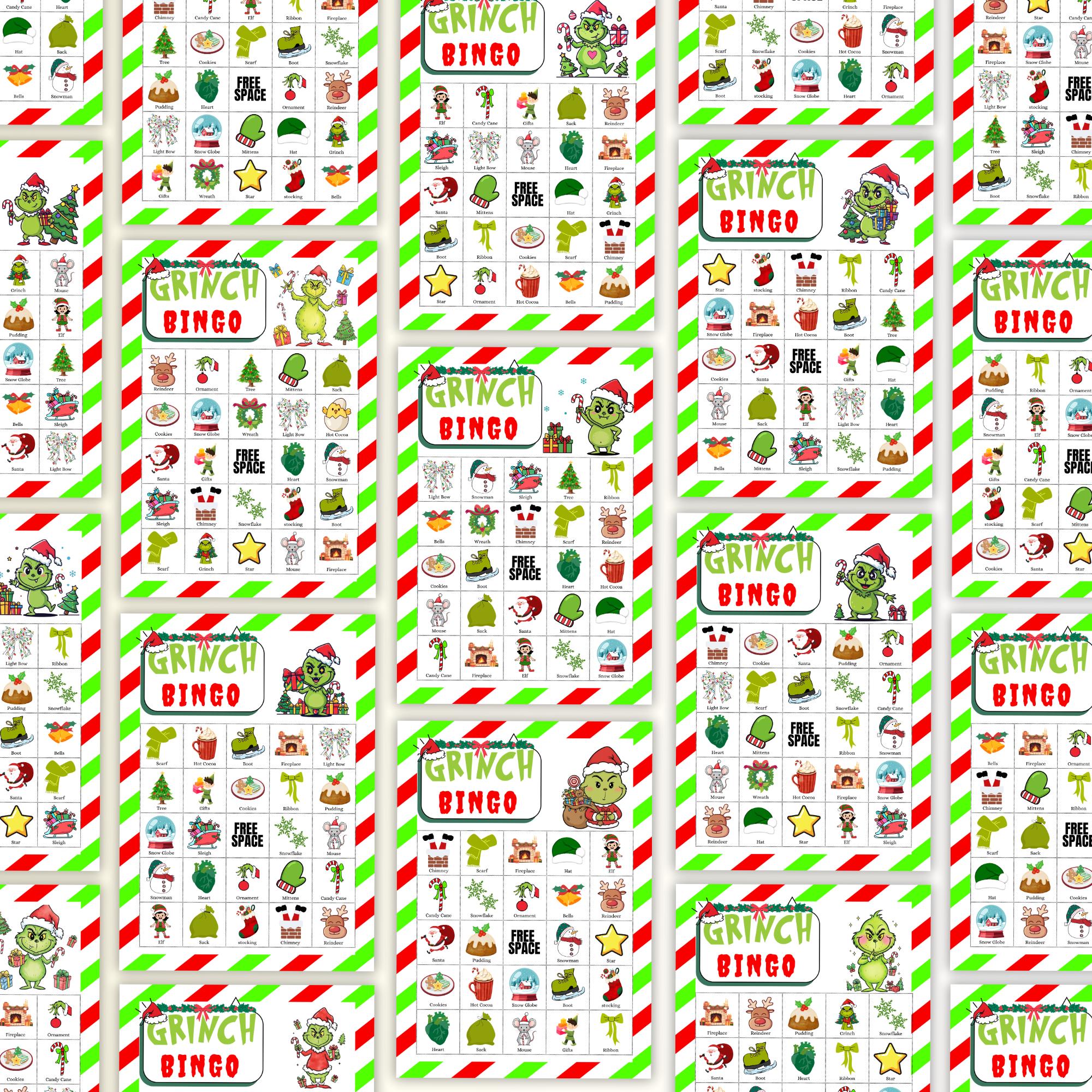 Grinch Bingo, Grinch Christmas Games Bundle, Printable Digital Game ...