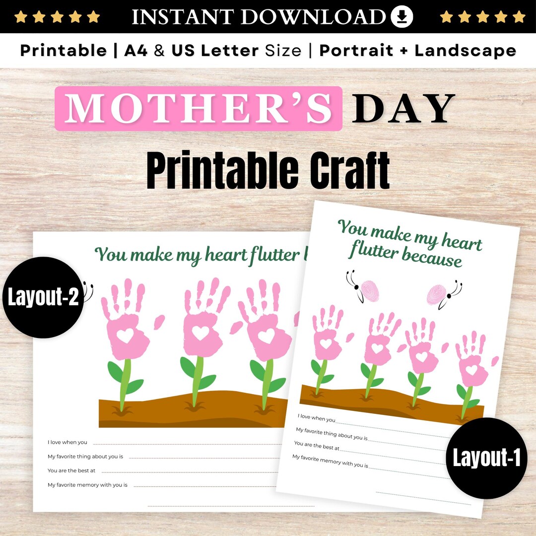 Mother's Day Garden Printable | Kids' Handprint Keepsake | Teacher and ...