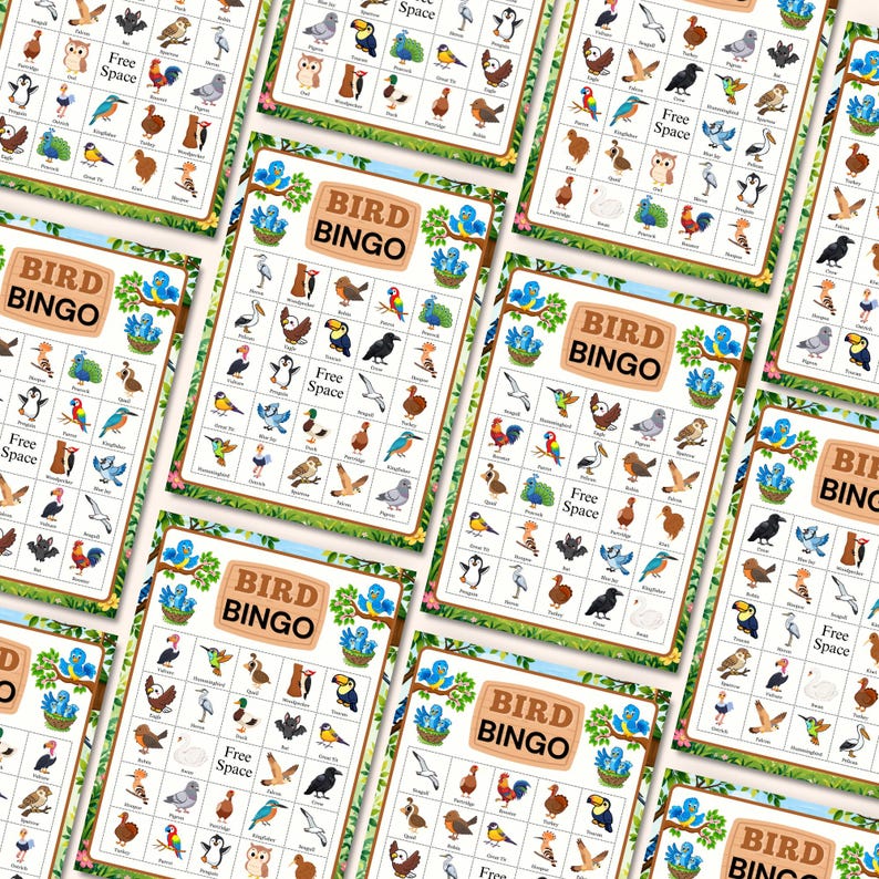 Bird Bingo Printable Game, Kids Bird Bingo, Educational Nature Game ...