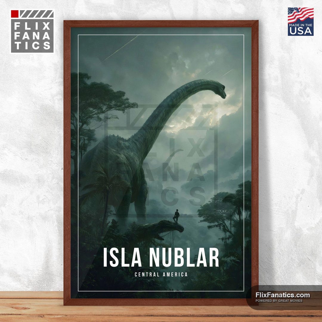 Isla Nublar Travel Poster: Jurassic Park Fan Art, Sci-fi Wall Decor - Etsy
