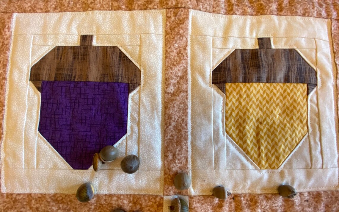 Autumn Acorn Tablerunner light - Etsy