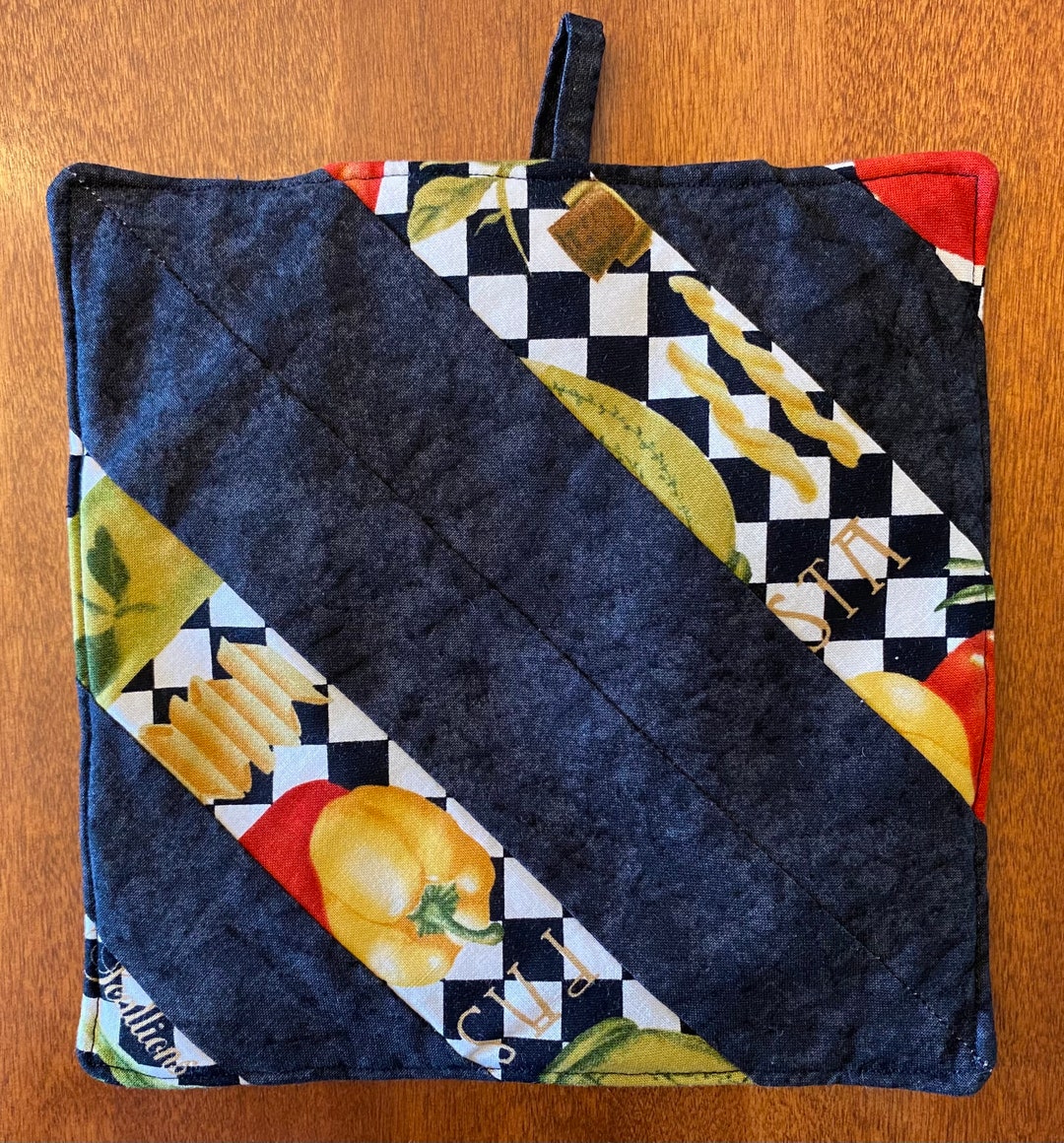 Vintage Italian Kitchen Green Potholders - Etsy
